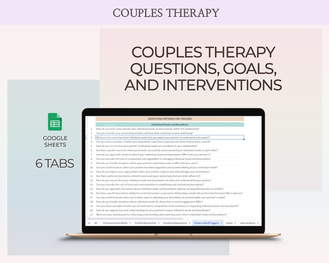 Couples Therapy Questions, Interventions, Couples Therapy Goals ...
