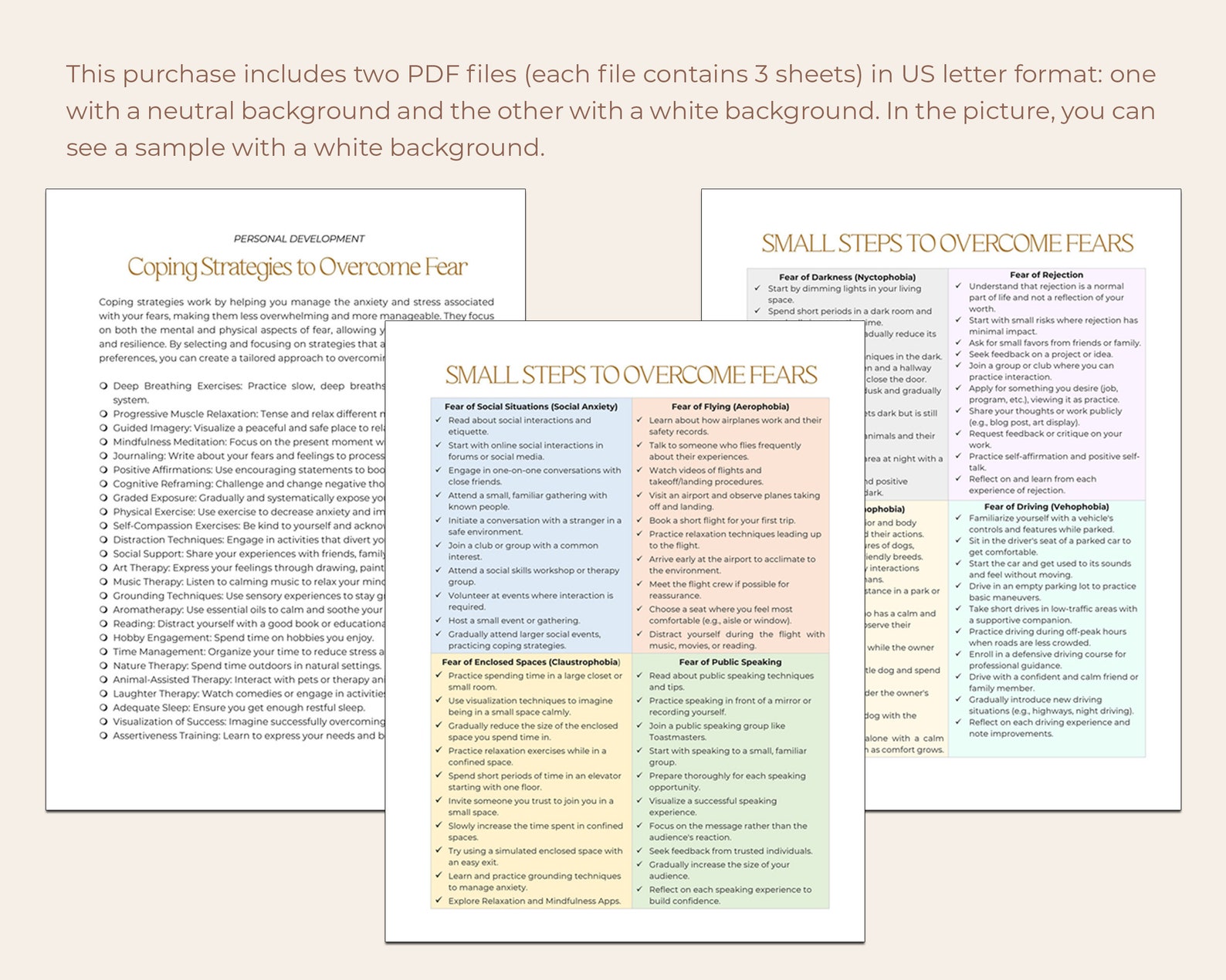 Fear Worksheets, Anxiety Help, Mental Health, Mindfulness Aid, Therapy ...