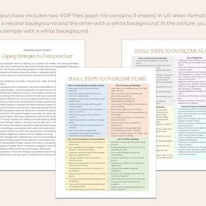 Fear Worksheets, Anxiety Help, Mental Health, Mindfulness Aid, Therapy ...