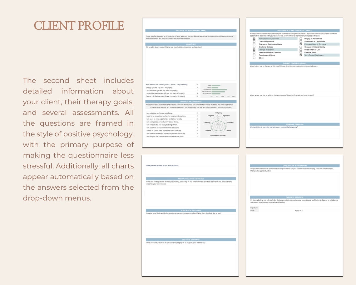 Therapy Client Intake Form, Psychotherapist Client Intake Form ...