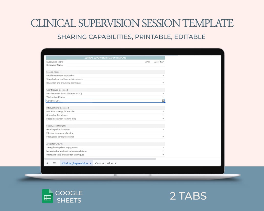 Clinical Supervision Template, Supervision for Therapists, Supervision ...