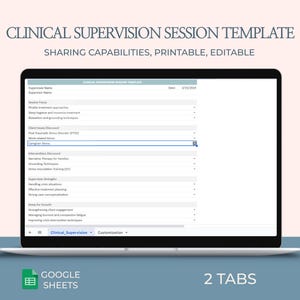 Clinical Supervision Template, Supervision for Therapists, Supervision ...