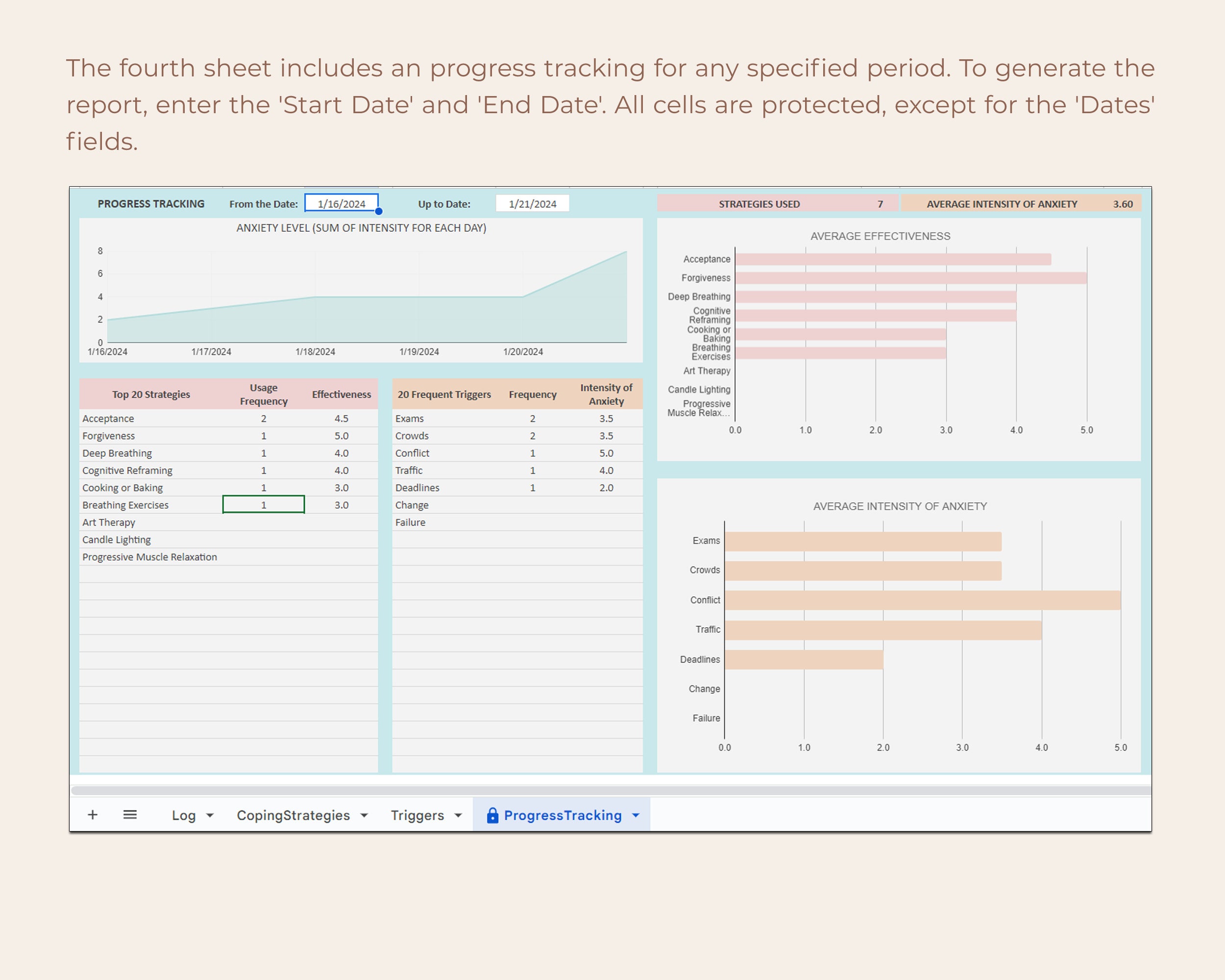Anxiety Worksheets,anxiety Tracker, CBT Anxiety Sheets, Therapist Aid ...