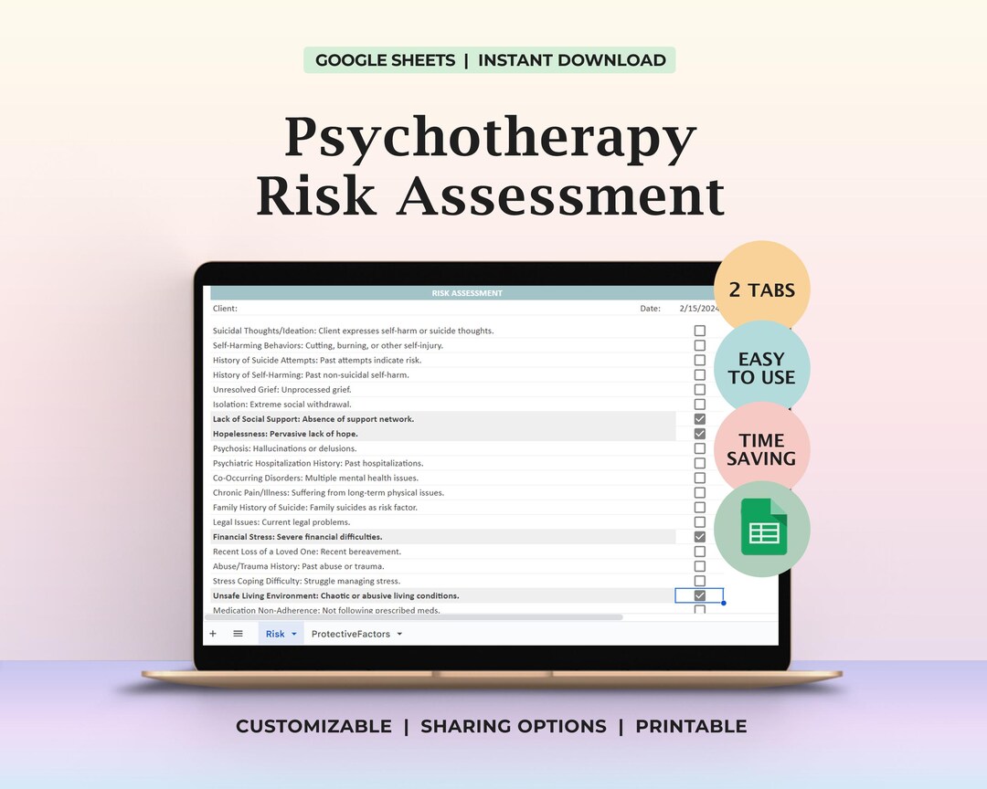 Psychotherapy Risk Assessment Template Psychological Evaluation ...