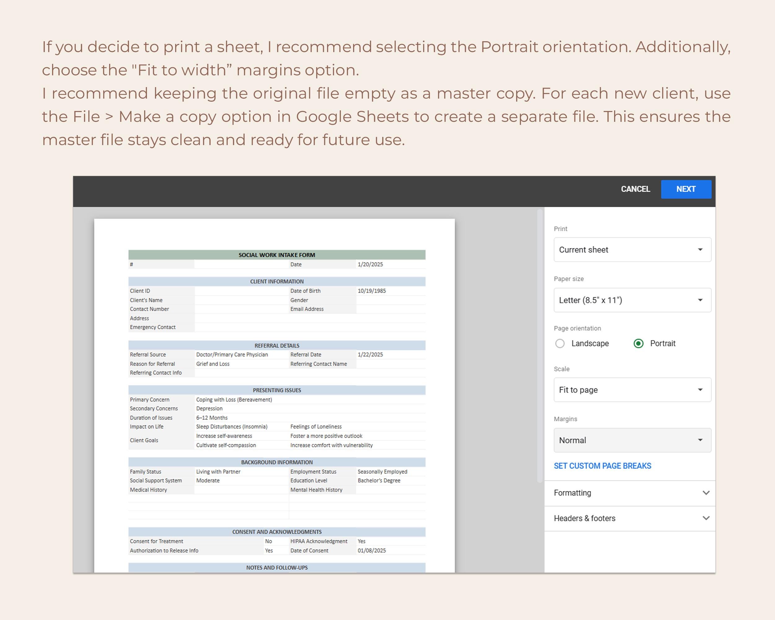 Social Work Intake Form, Social Worker Form, Documents for Social Work ...