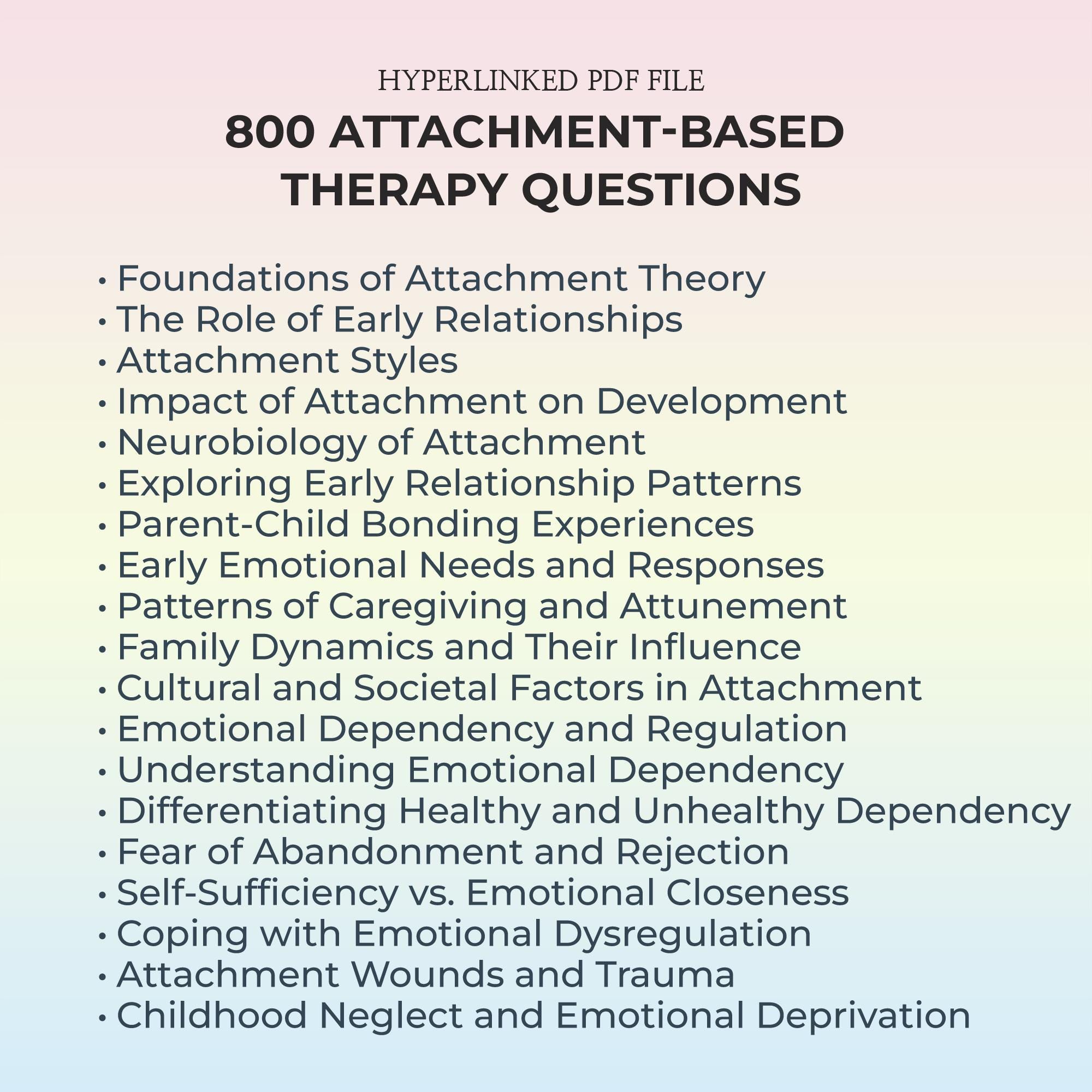 Attachment Styles Therapy Questions, Anxious Attachment, Attachment ...