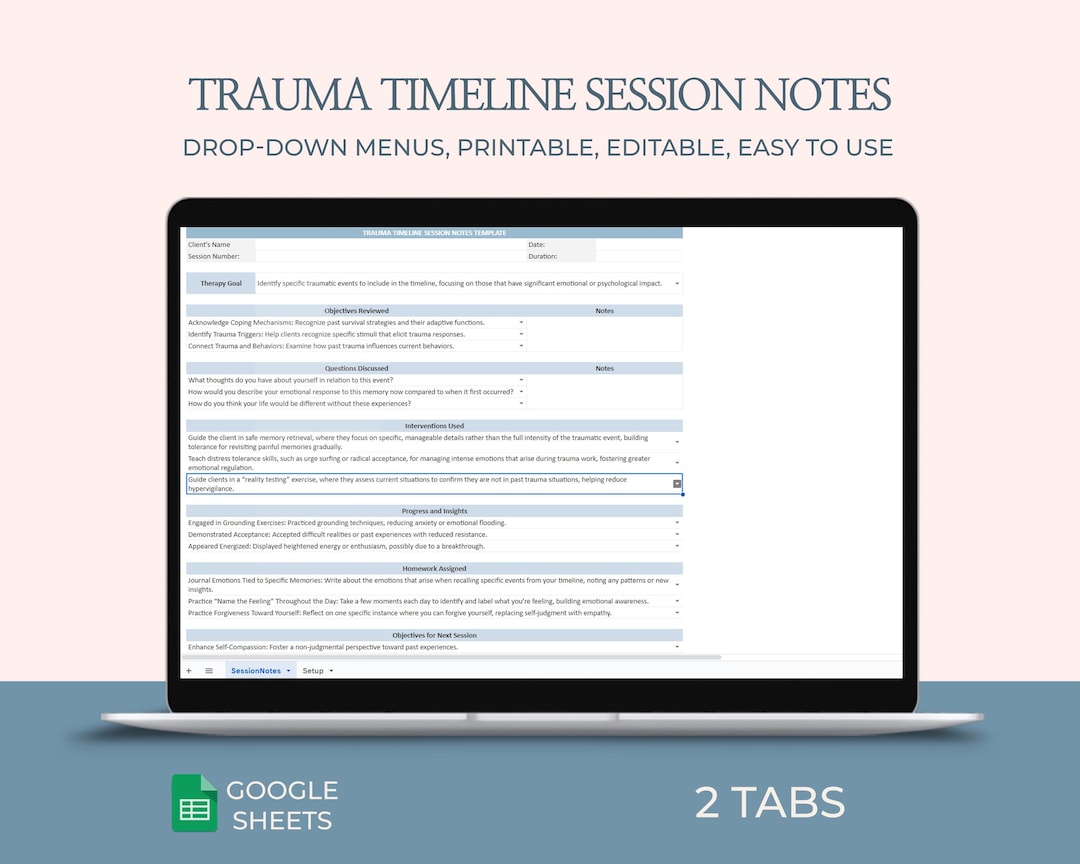 Trauma Timeline Session Notes, Trauma Therapy Session Notes Template ...