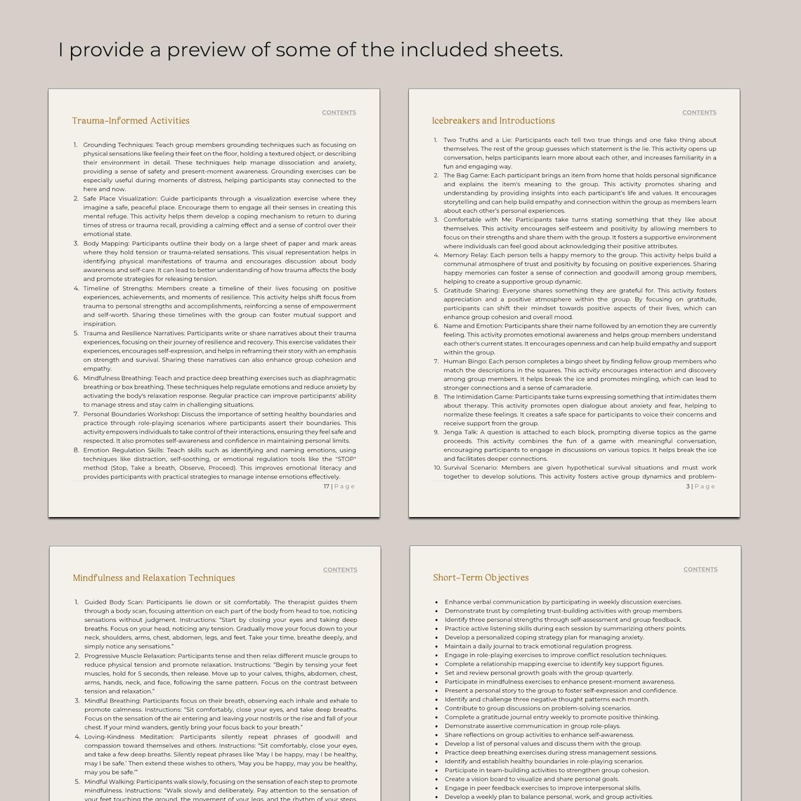 Group Therapy Activities, Group Therapy Questions, Group Therapy Guide ...