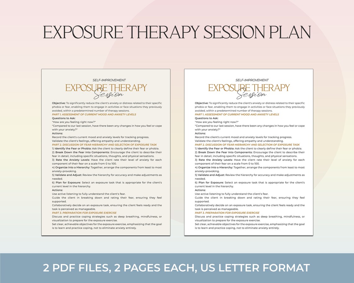 Exposure Therapy Session Plan Exposure Psychotherapy Social Anxiety ...