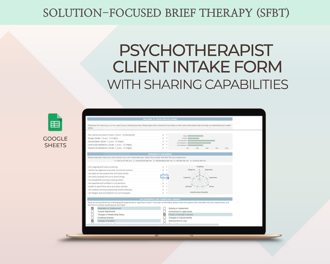 Therapy Client Intake Form, Psychotherapist Client Intake Form ...