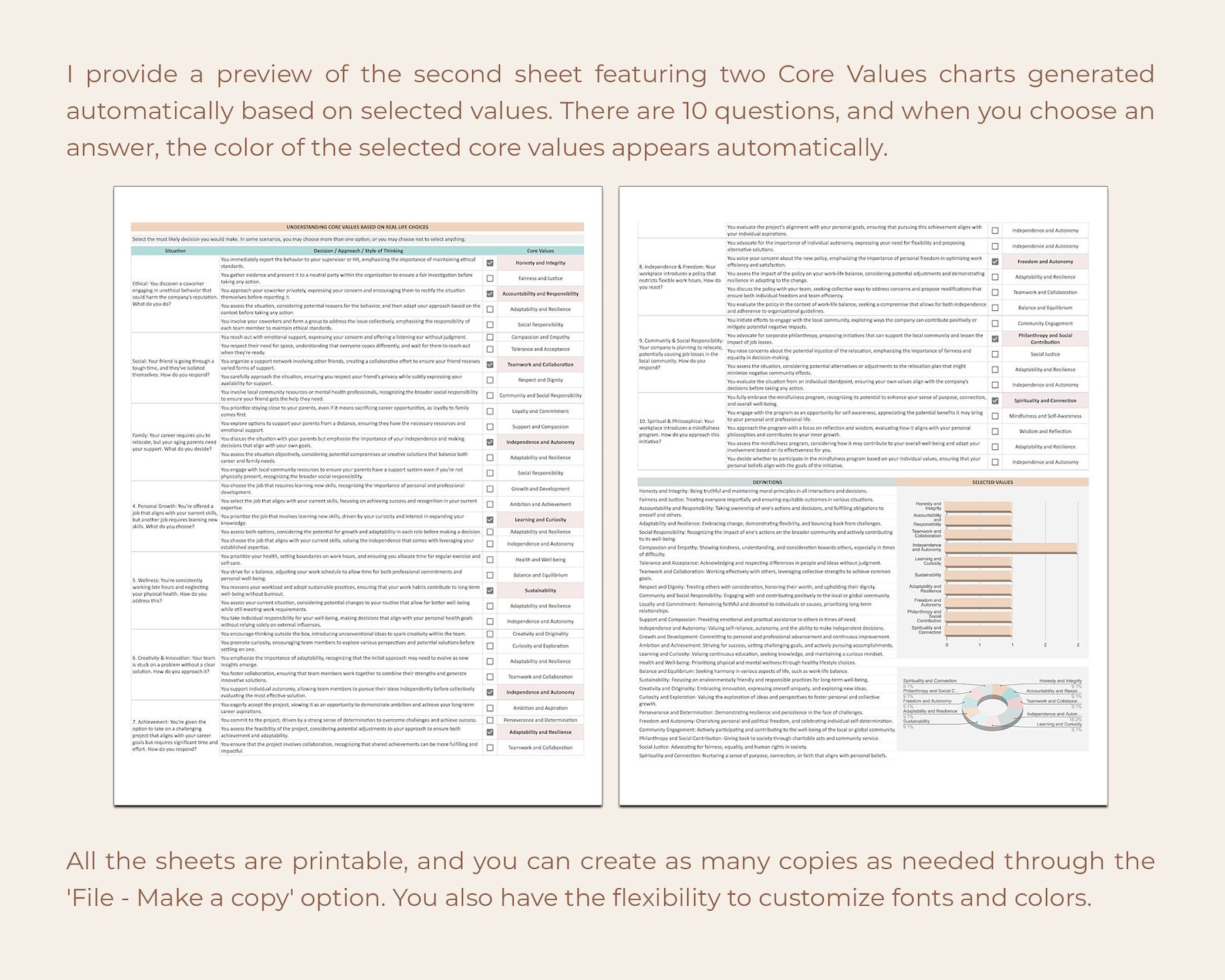 Core Values Assessment, Personal Values, Core Values Quiz, Core Values ...