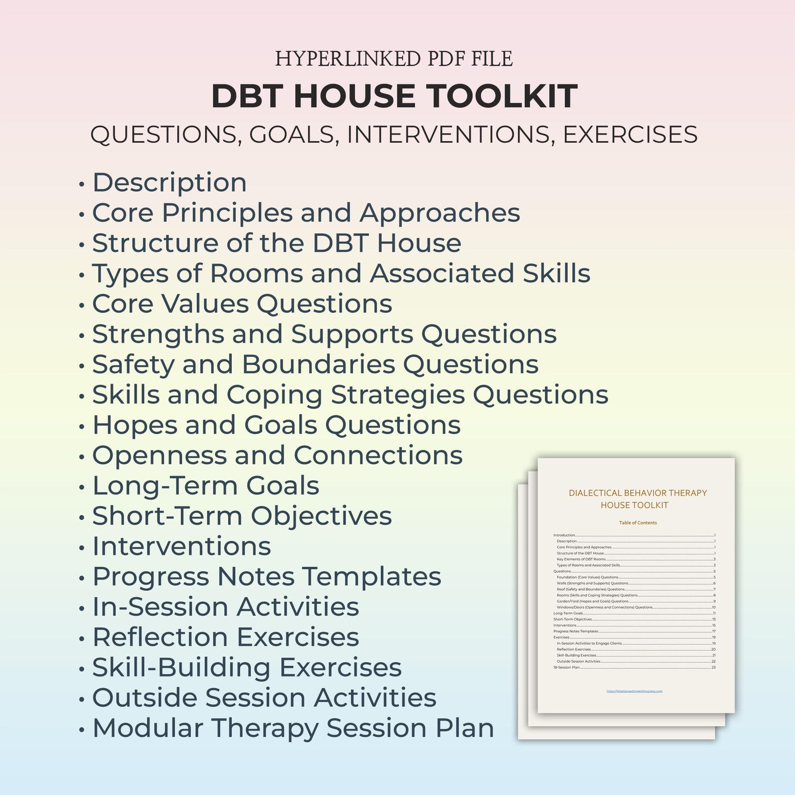 DBT House, Dialectical Behavioral Therapy, Dbt Questions, Dialectical Behavior Session Plan, Dbt ...