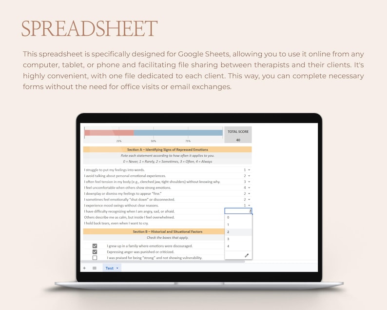 Repressed Emotions Test Therapy Reflection Tool Emotional Awareness ...