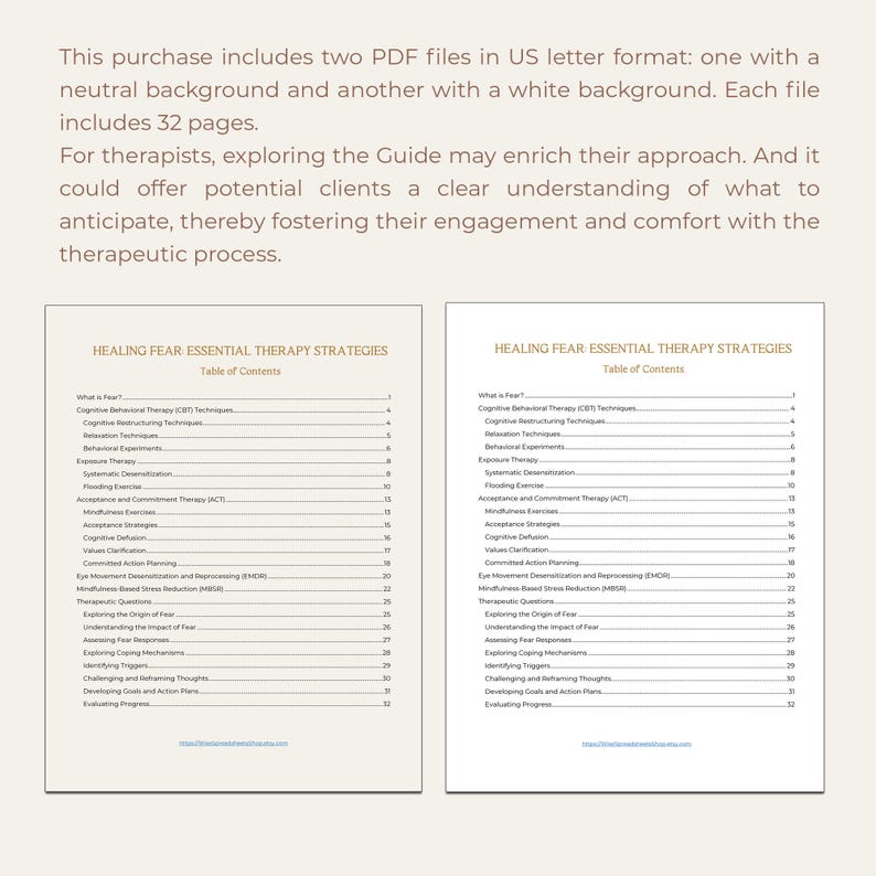 Fear Healing Therapy Strategies Guide PDF CBT Exposure Ladder ACT ...