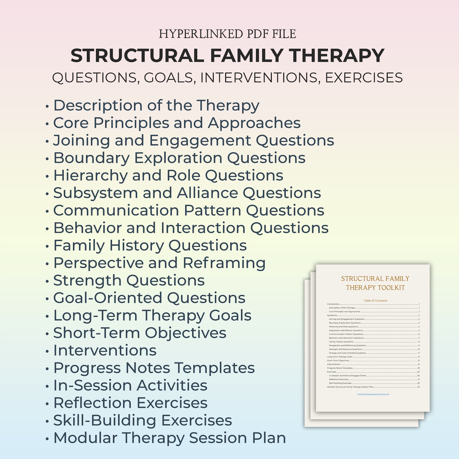 Family Therapy Questions, Structural Family Psychotherapy Guide, Family ...