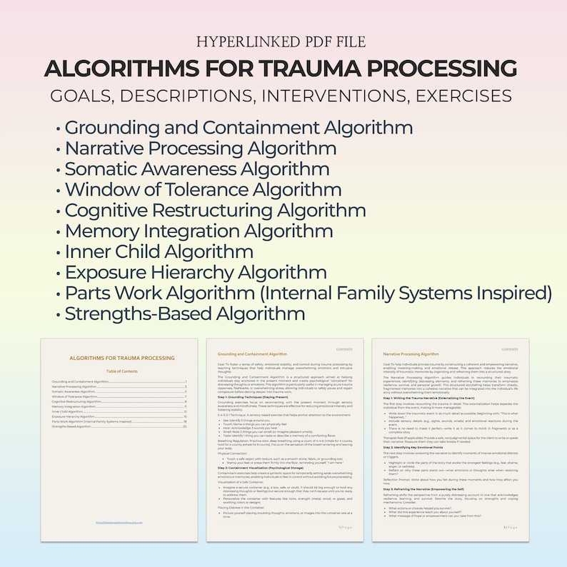 Processing Trauma Worksheets, Trauma Therapy, Trauma Counseling ...
