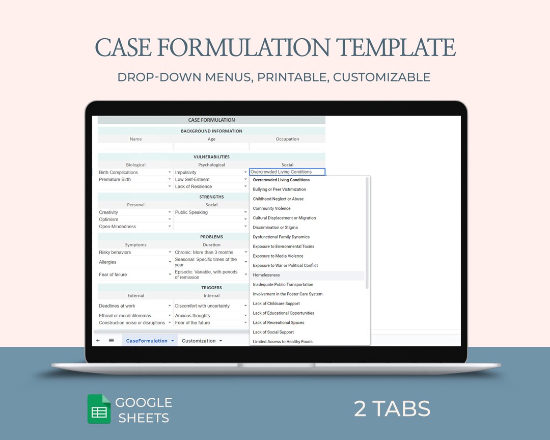 Case Formulation, Therapist Templates, Therapist, Psychology Therapy ...