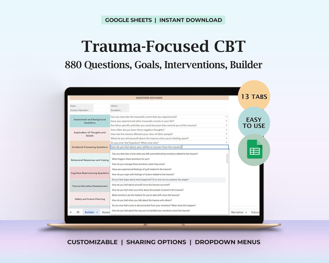 Trauma Based CBT Interventions TF CBT Therapy Questions Trauma-focused ...