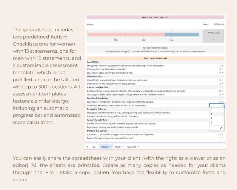 Autism Testing Checklist Autism Spectrum Test for Adults Mental Health ...