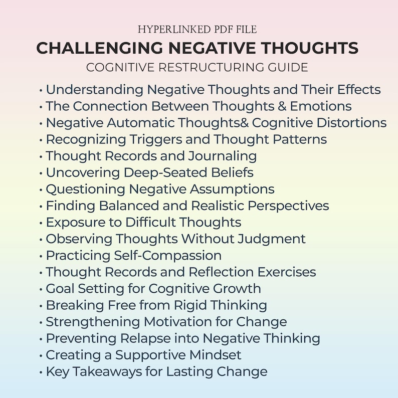 Cognitive Therapy, Thought Patterns, Mind Training, Self-compassion ...