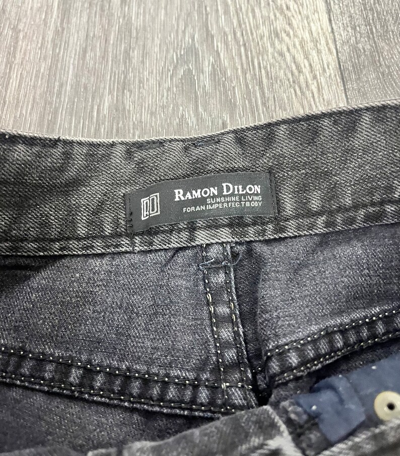 Ramon Dilon Retro Y2K Red Jeans Peace Sign Embroidered Japanese Denim ...