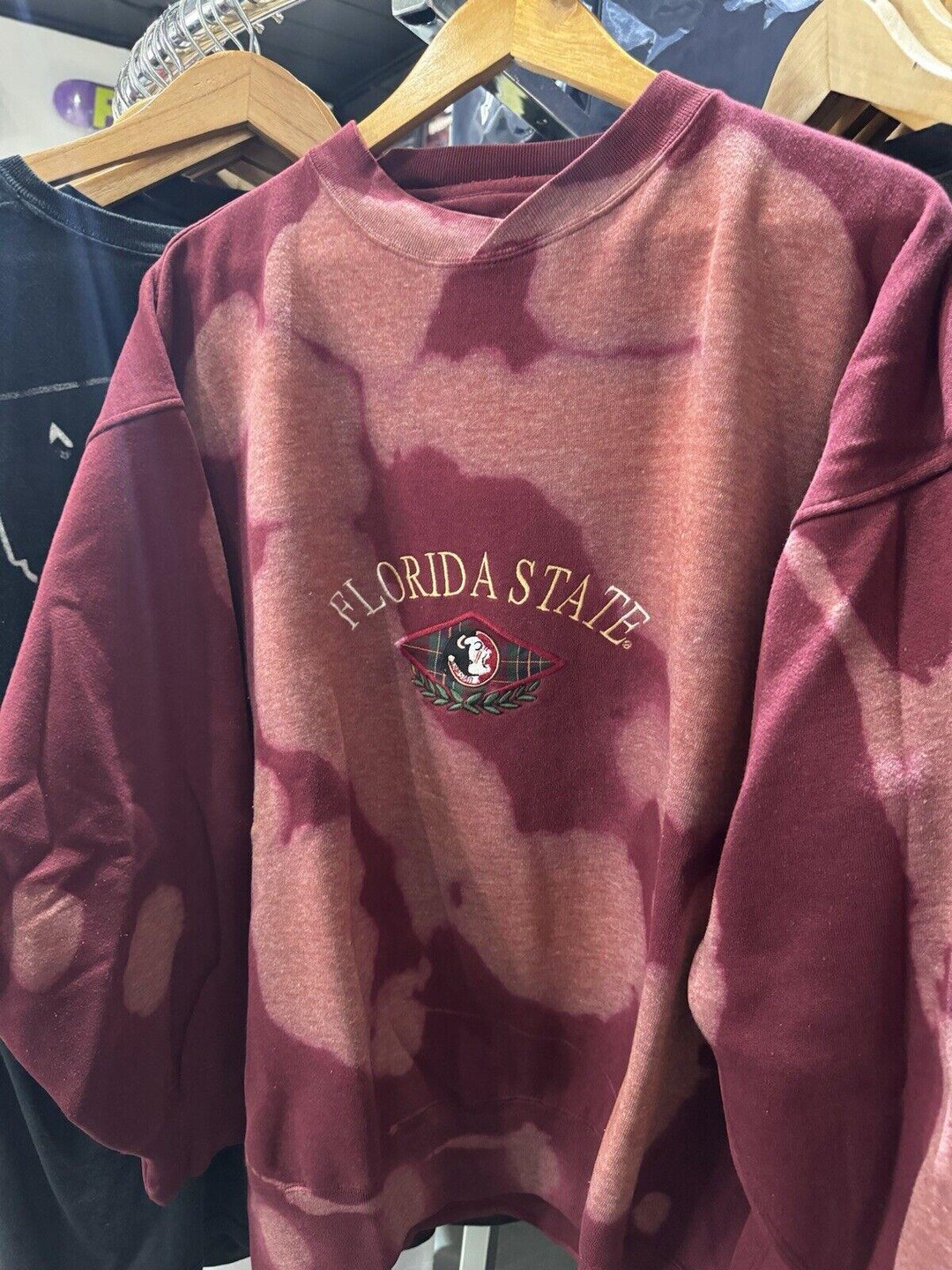 Vintage 90s Florida State University Seminoles Custom Bleach Dyed ...
