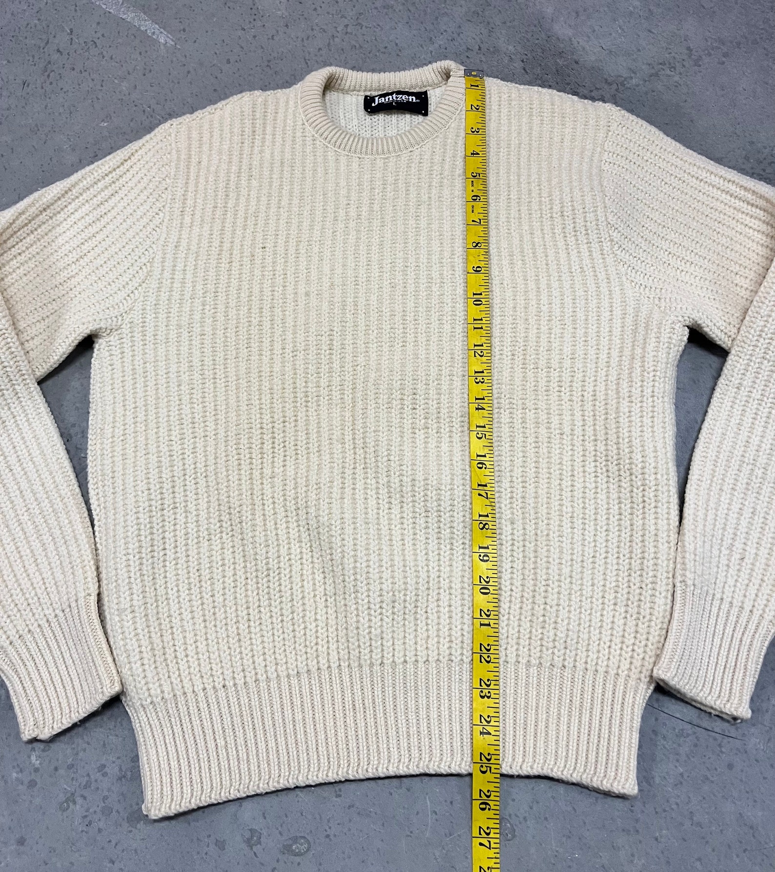 Jantzen Vintage 80s 90s Beige Knit Acrylic Blend Sweater Size Large USA Made - Etsy