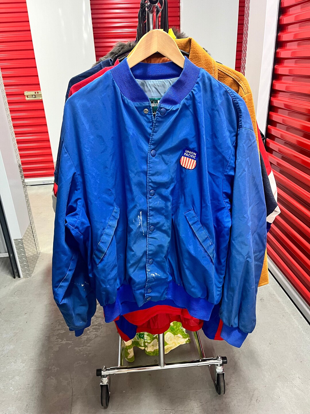 Vintage 1980s Union Pacific Shield Blue Bomber Jacket Size Large - Etsy