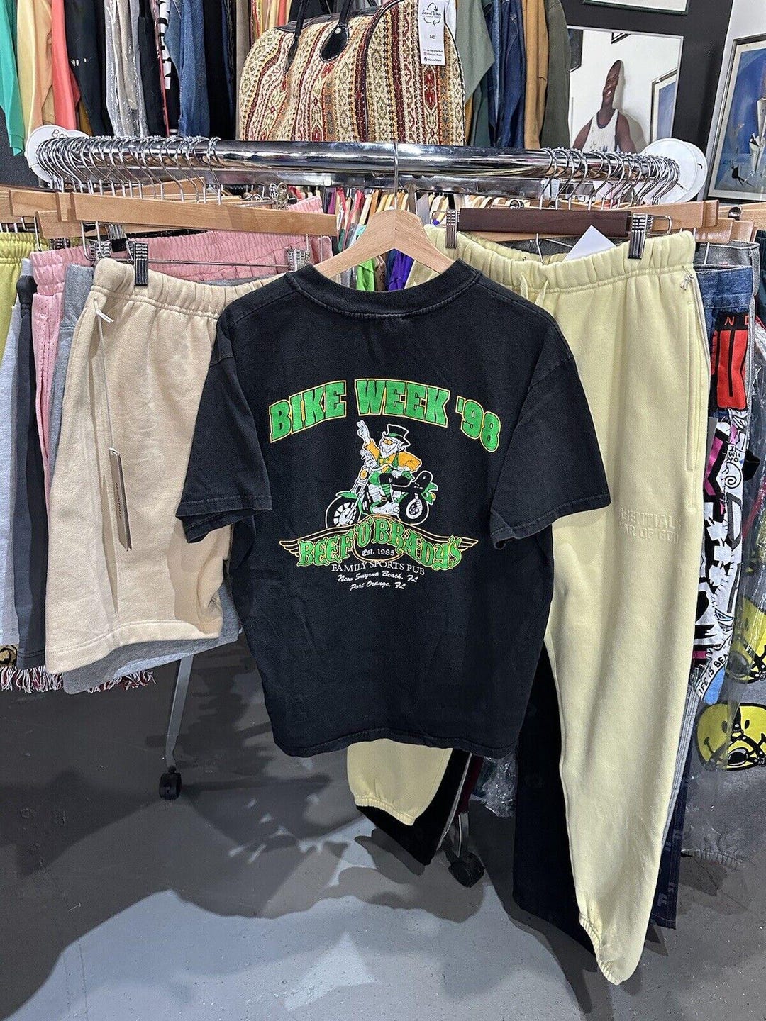 Vintage 1998 Beef O Brady's Bike Week Double Sided Biker T Shirt Size ...