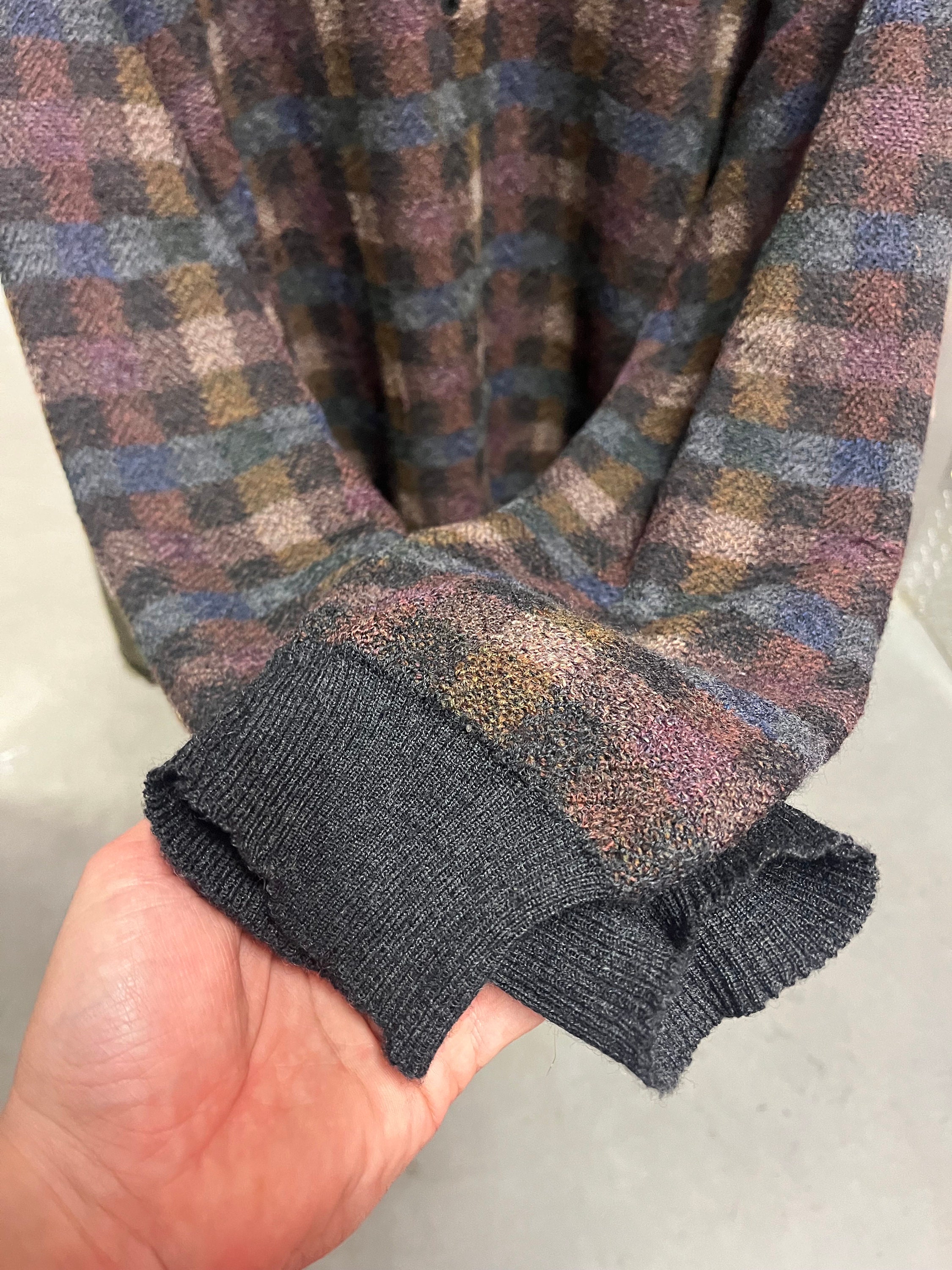 Tricots St. Raphael Vintage 80s 90s 100% Wool Maroon Plaid Henley ...