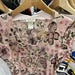 MKM Designs 90s Pink Floral Lace Lined Stop Neck Baby Tee Blouse Size ...