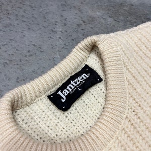 Jantzen Vintage 80s 90s Beige Knit Acrylic Blend Sweater Size Large USA Made - Etsy