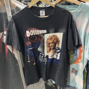Vintage 1980s Dolly Parton Dollywood Black T-shirt Band Tee Size Medium ...