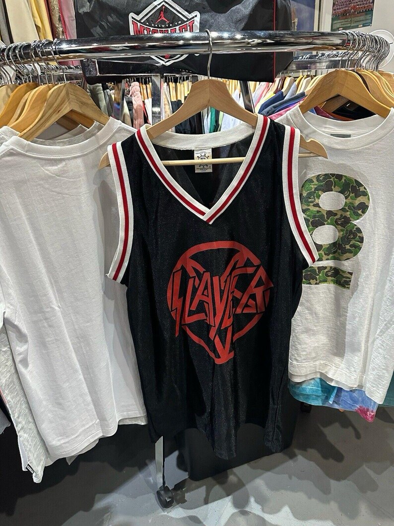 Vintage Slayer Metal Band Promo Jersey 666 Sportswear Blue Grape Tag Sz ...
