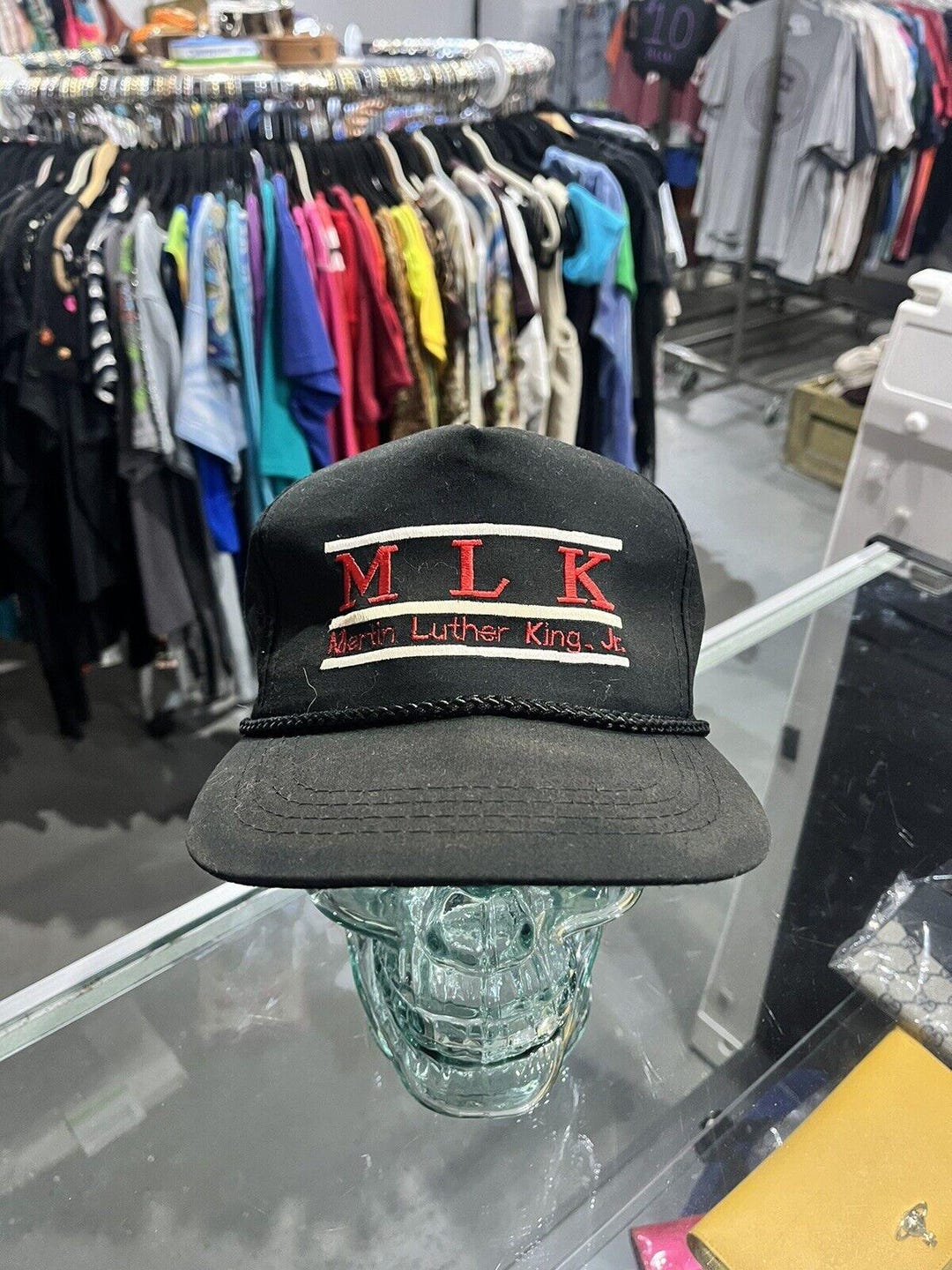 Vintage 80s 90s MLK Martin Luther King Jr. Black Snapback Rope Hat ...