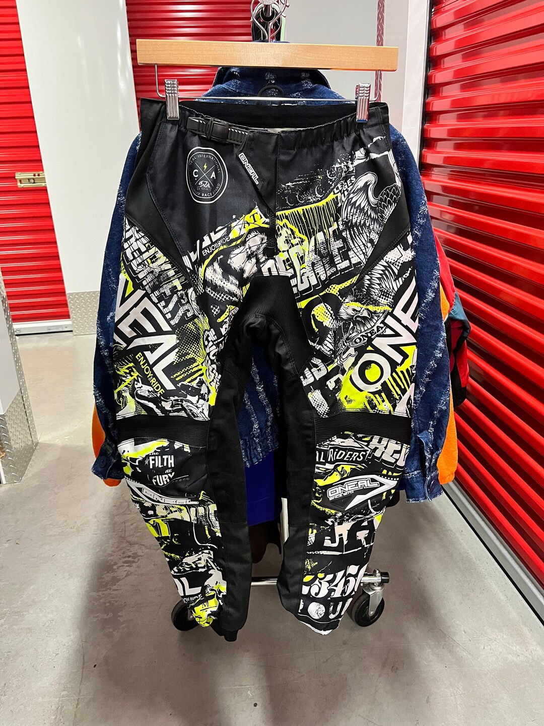 Retro Y2K O'neal Graffiti Green and Black Motor Cross Racing Pants Size ...