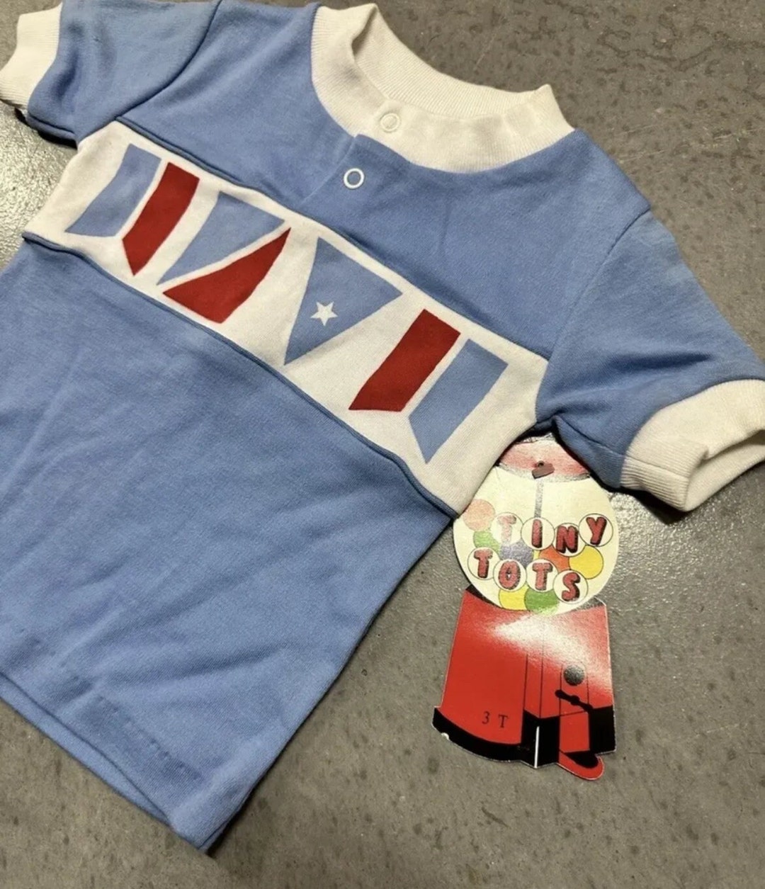 Vintage 80s NWT Tiny Tots Blue Color Block Henley T Shirt Size 3T - Etsy
