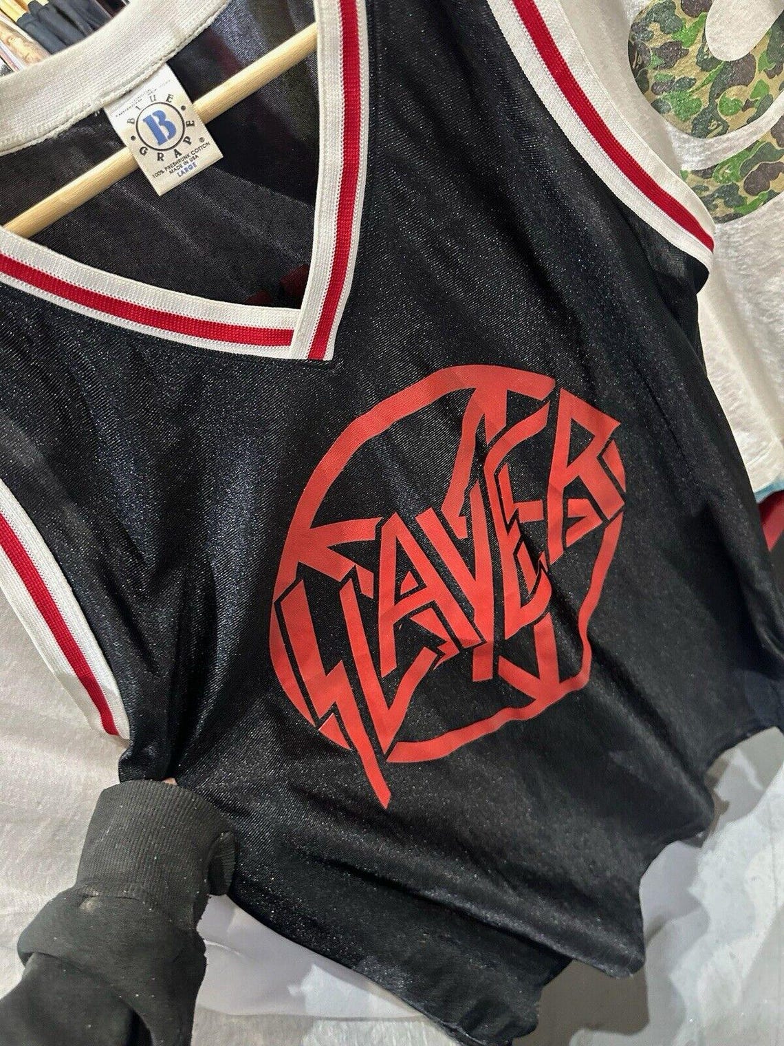 Vintage Slayer Metal Band Promo Jersey 666 Sportswear Blue Grape Tag Sz ...