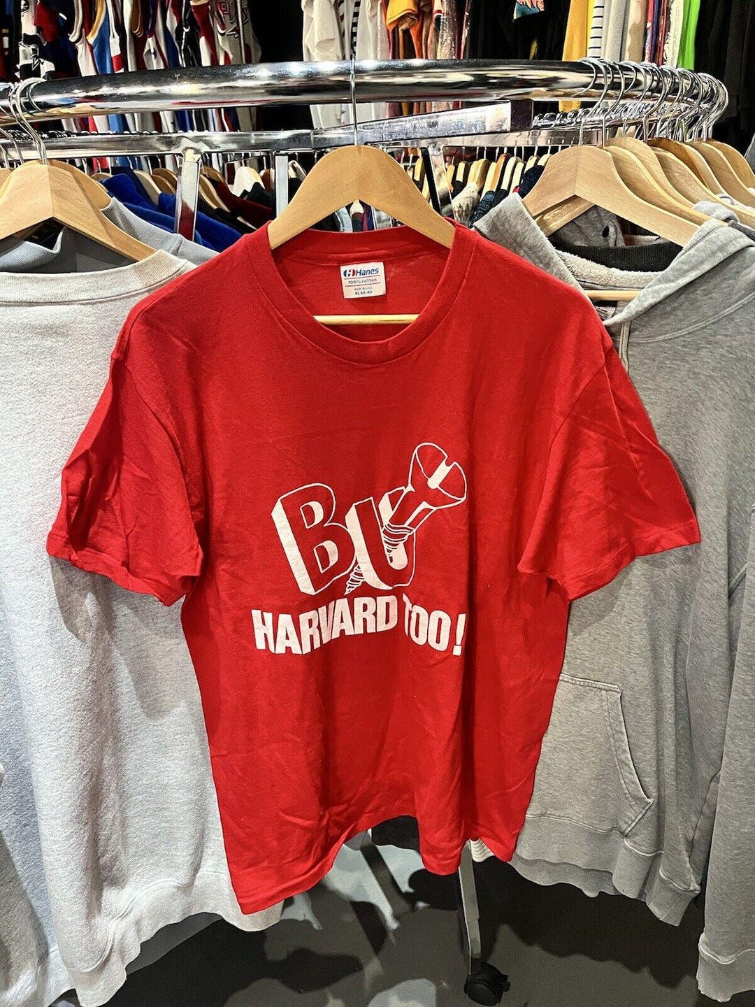 Vintage 1980s Screw Boston University and Harvard Too NCAA Fan T-shirt ...