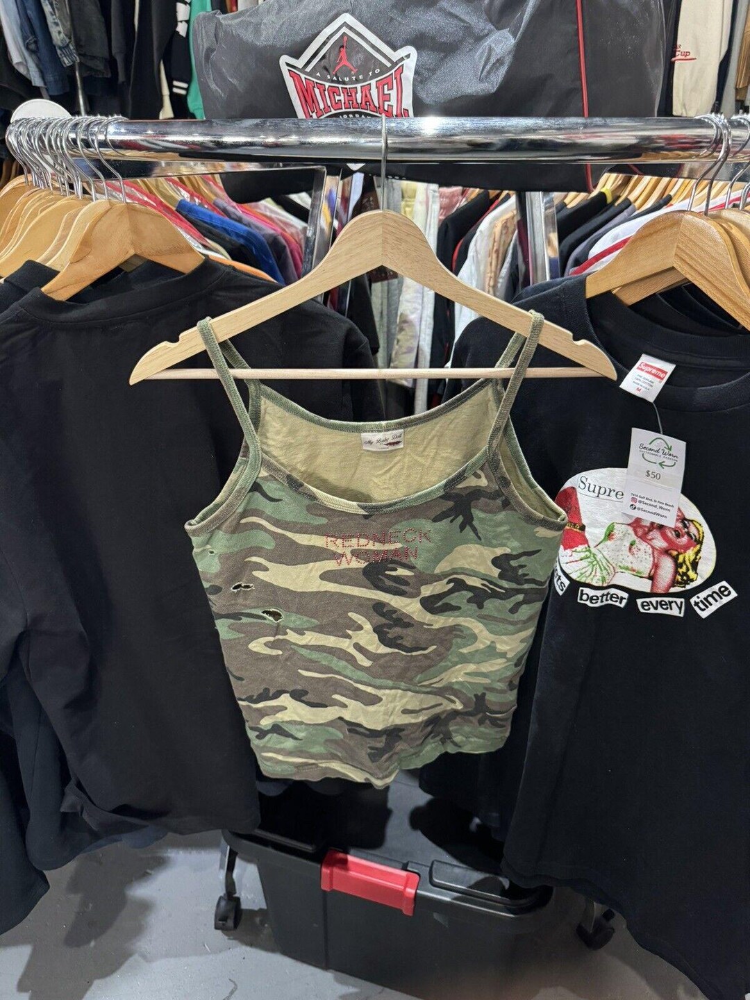 Vintage 90s Redneck Woman Rhinestone Distressed Camouflage Tank Top ...