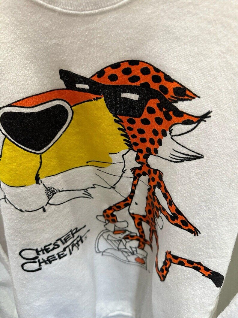 Vintage 90s Chester Cheetah Cheetos White Promotional Sweatshirt Size L ...