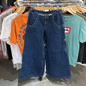 JNCO Vintage 90s Solid Static Super Wide Leg Rave Skater Denim Jeans ...