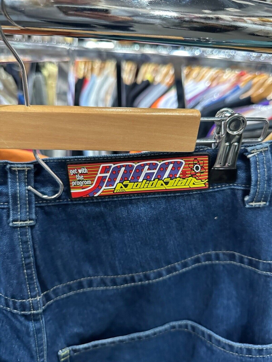 JNCO Vintage 90s Solid Static Super Wide Leg Rave Skater Denim Jeans ...