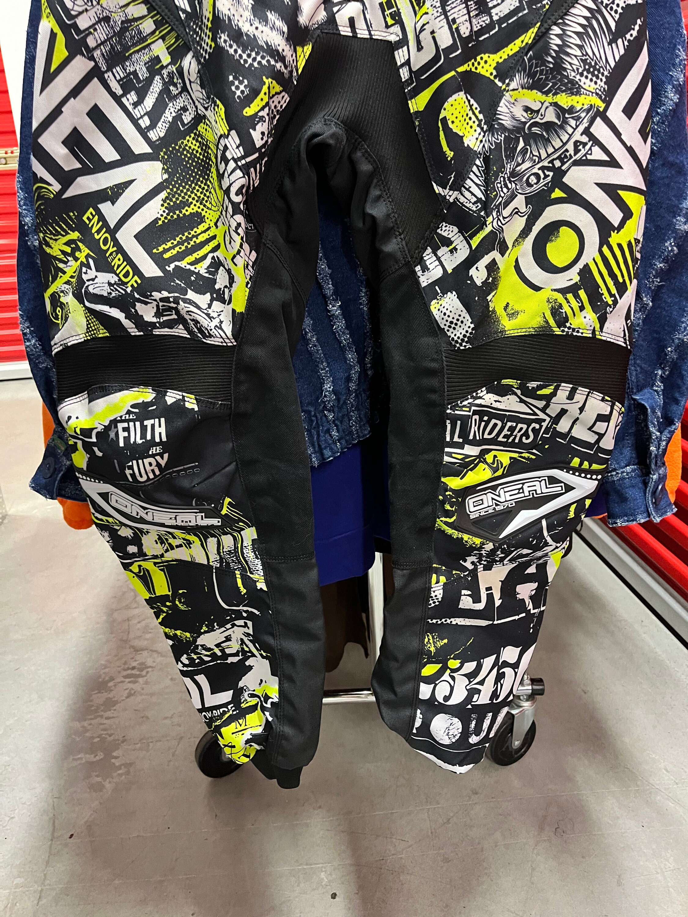 Retro Y2K O'neal Graffiti Green and Black Motor Cross Racing Pants Size ...