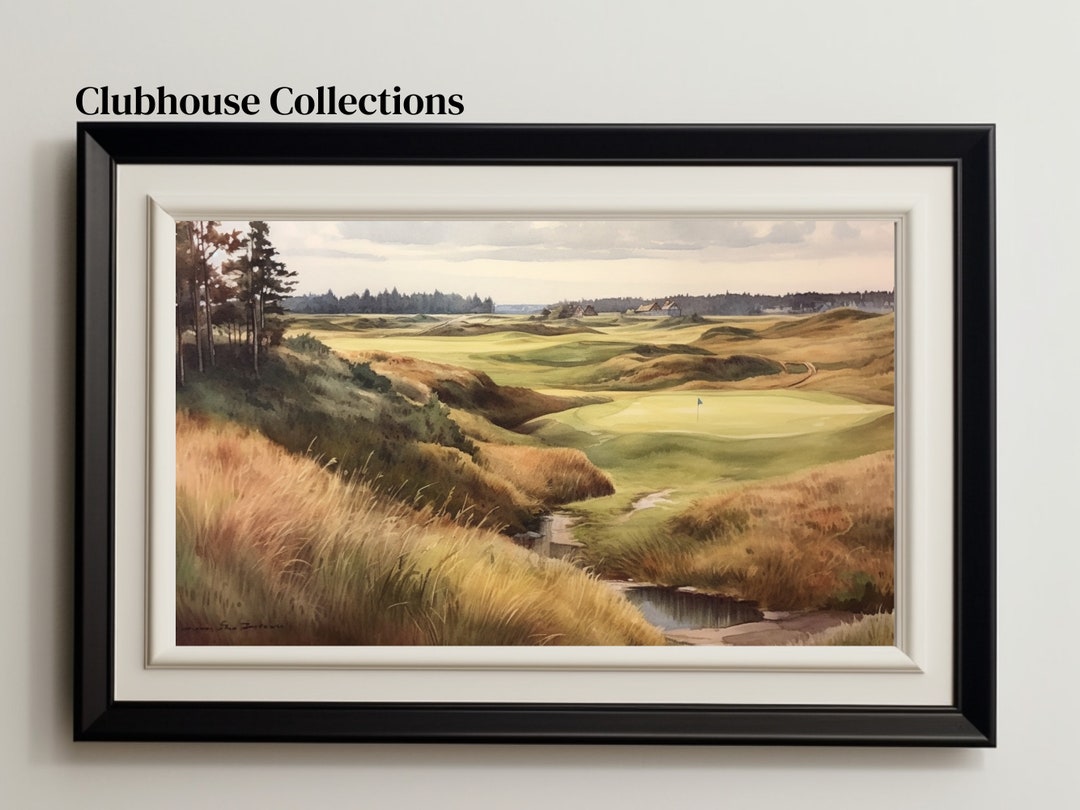 Beautiful European Links Golf Art Print Watercolor Golf Painting Golf ...
