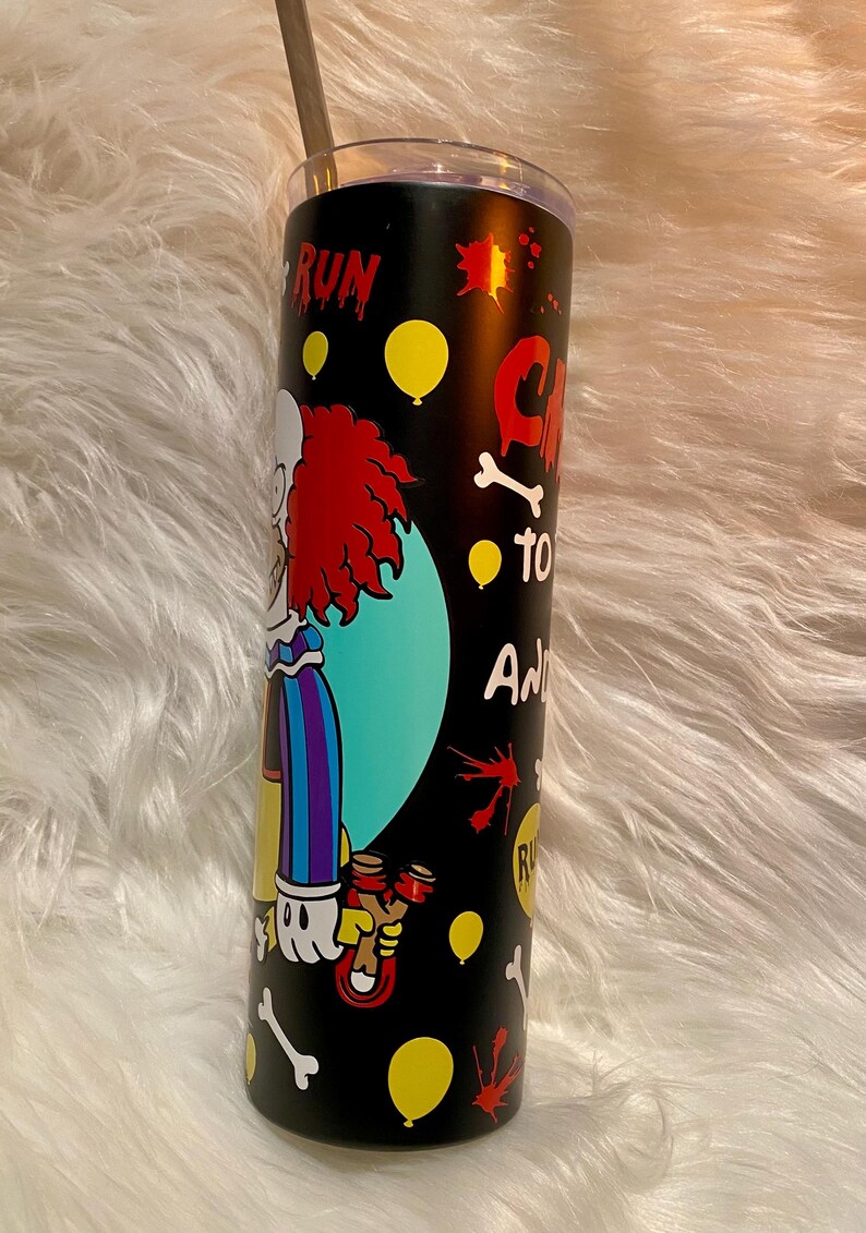 Krusty the Clown, the Simpsons Stainless Skinny Tumbler, Halloween Cup ...