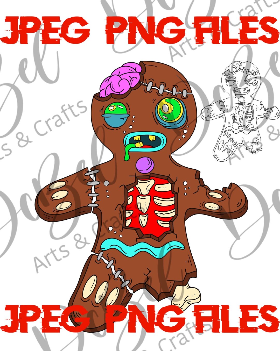 Gingerbread Zombie Cookie Digital Art PNG & JPEG File Download ...