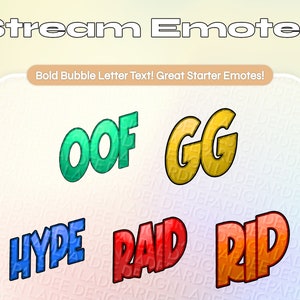 FREEBIE Neon Bubble Letter Starter Emotes : KICK, Twitch, Youtube ...