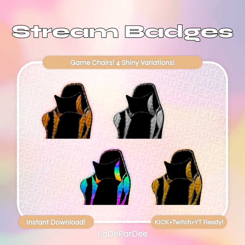 Racing Gamer Chair Sub Badges: KICK, Twitch, Youtube & More - Etsy