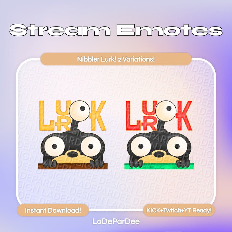 Nibbler Lurk Emotes: KICK, Twitch, Youtube & More - Etsy